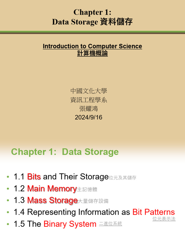 Ch1 DataStorage | PDF
