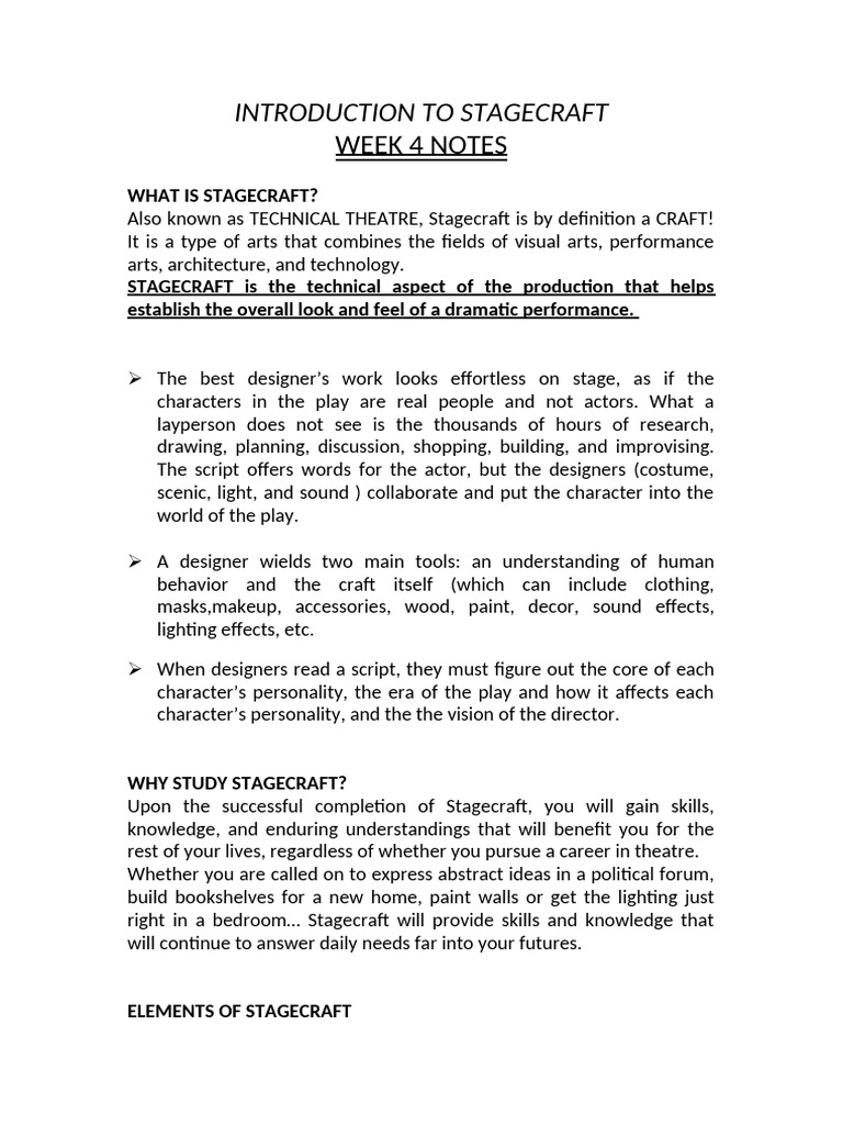 Understanding Stagecraft Elements | PDF | Costume Design | Costume