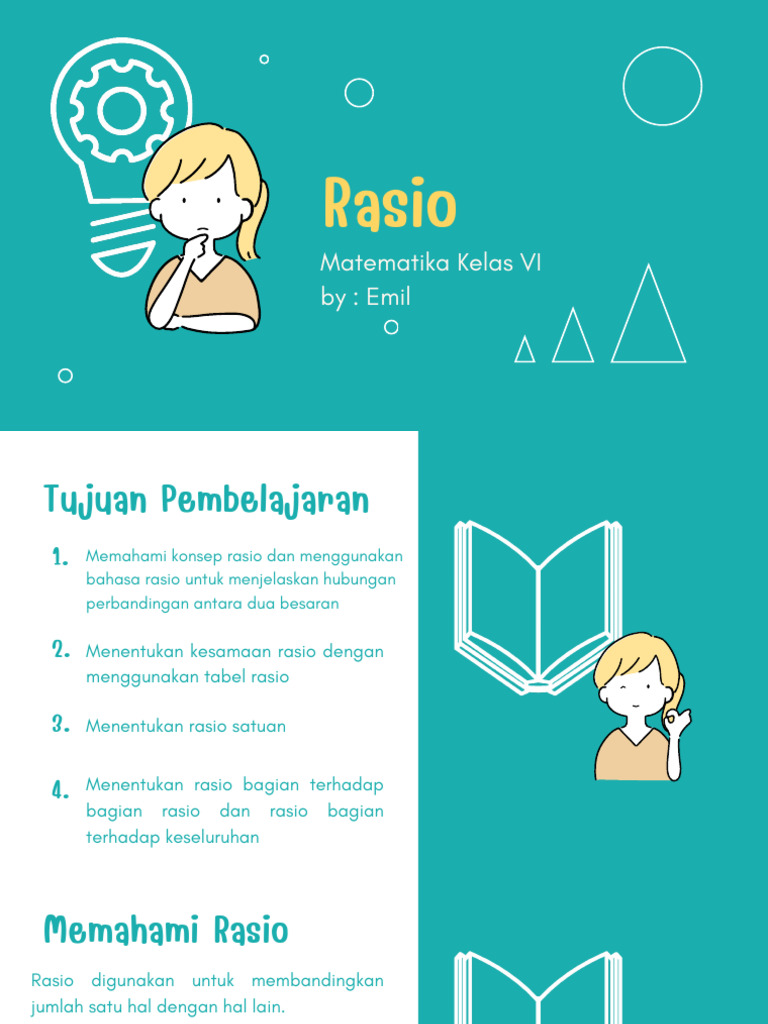 Presentasi Matematika Rasio Perbandingan Dalam Biru Kuning Ilustratif | PDF