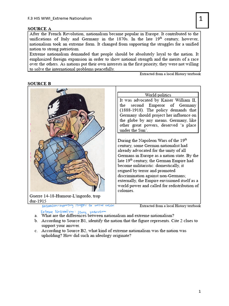 F3 HIS WWI Extreme Nationalism | PDF | Nationalism | German Empire