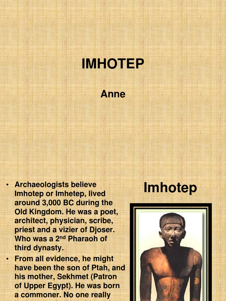 Imhotep | PDF | African Civilizations | Ancient Egypt