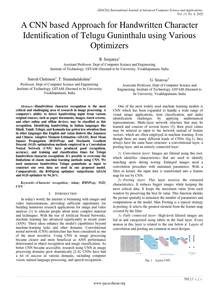 A CNN Based Approach For Handwritten Cha | PDF | Learning ...