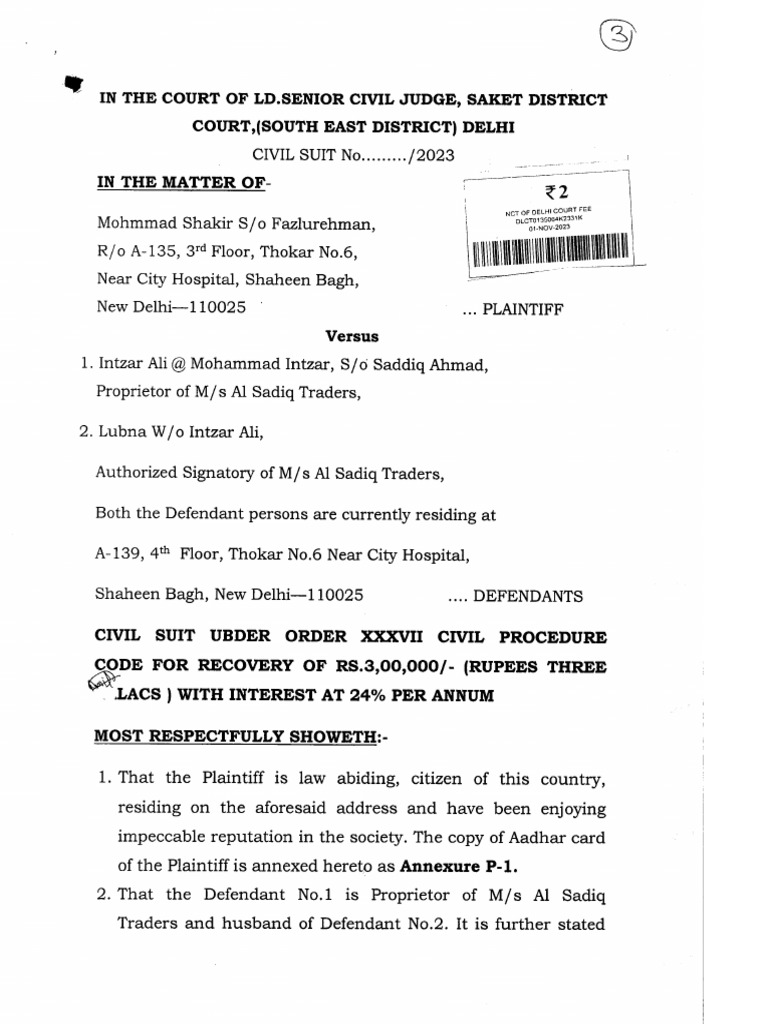 MD Intezar - 6-21 Order 6 Rule 21 of CPC | PDF