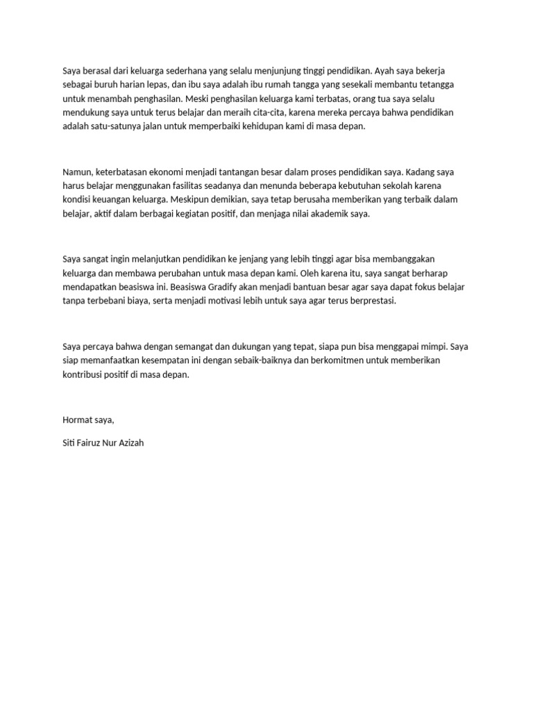 Motivation Letter | PDF
