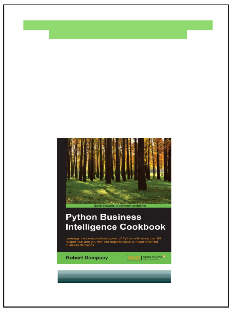 Python Business Intelligence Cookbook 1st Edition Robert Dempsey Full Digital Chapters | PDF ...