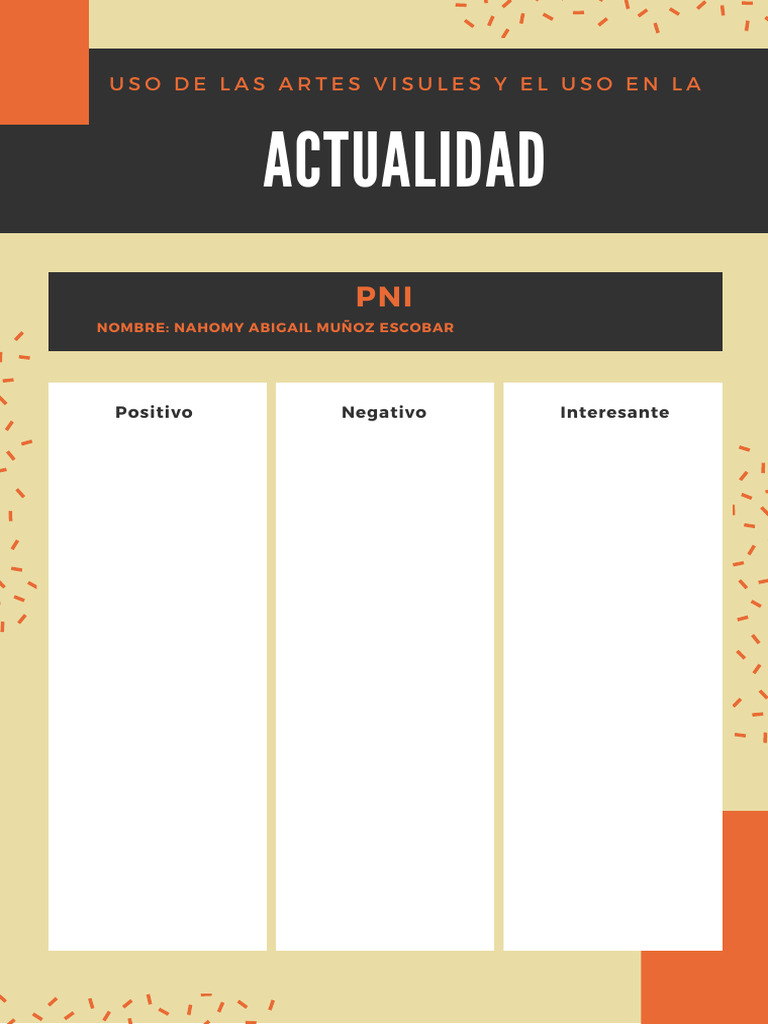 Negro Naranja y Amarillo Simple Tabla PNI Póster | PDF