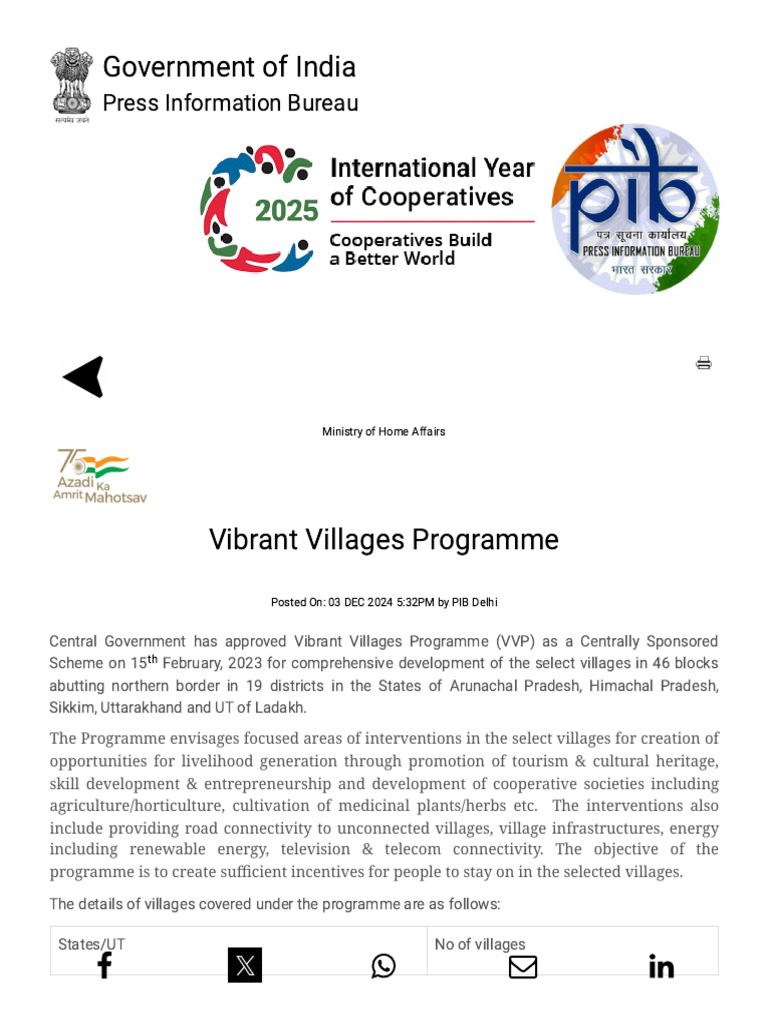 Vibrant Villages Programme Overview | PDF