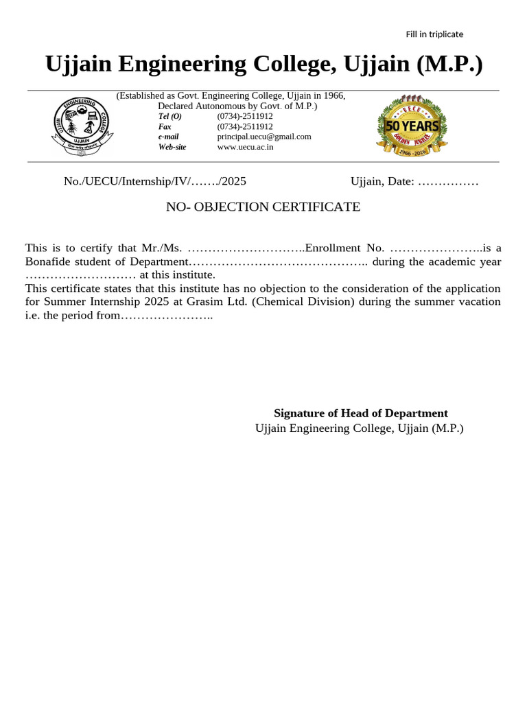 Intership Letter VI-Sem 2023-024 | PDF