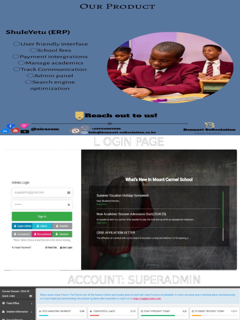 ShuleYetu Smart School Management System Powerpoint PDF | PDF