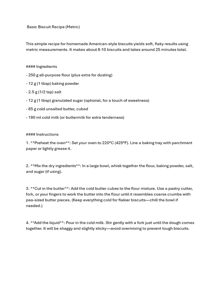 Basic Biscuit Recipe | PDF