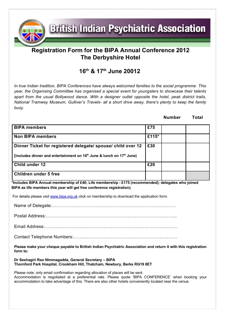 BIPA Annual Conference 2012 Registration | PDF