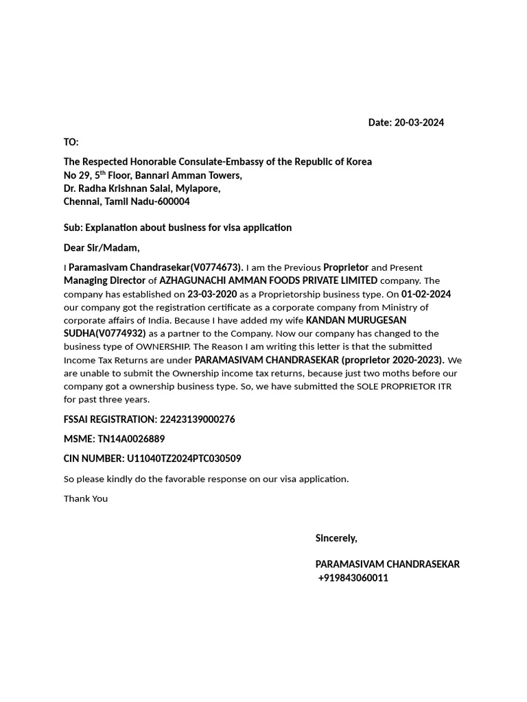Covering Letter VENKAT | PDF