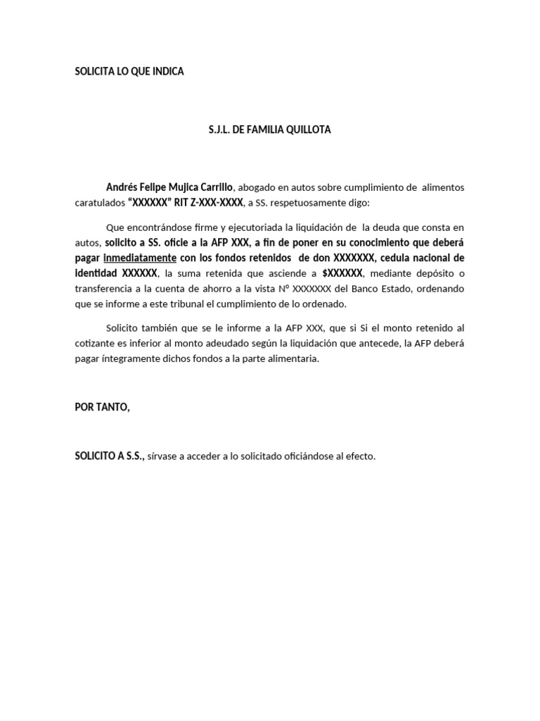 Solicita Oficio Afp Cumplimiento | PDF