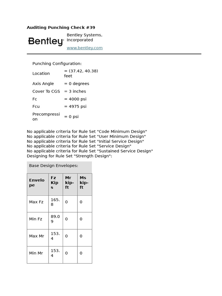 Auditing Punching Check-C39 | PDF | Stress (Mechanics) | Length