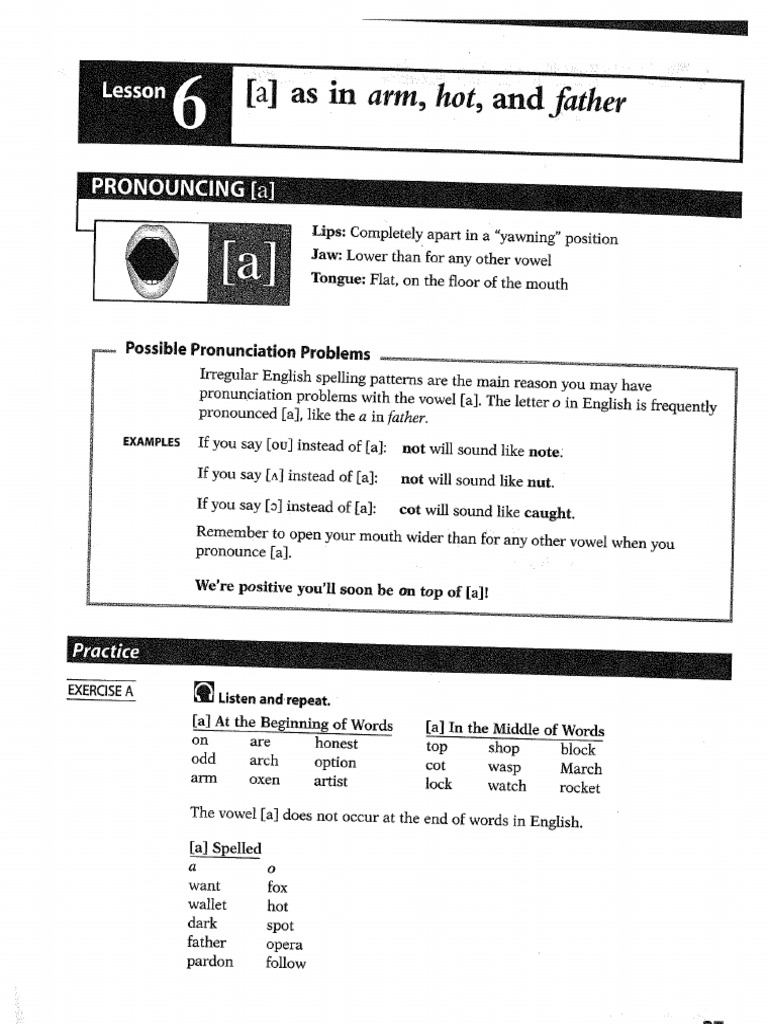 Lesson 6 - Pronunciation (A) | PDF