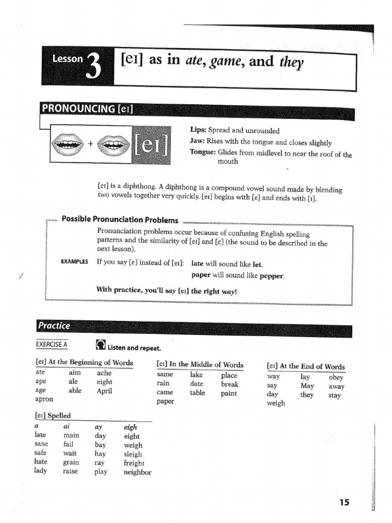 Lesson 3 - Pronunciation (EI) | PDF