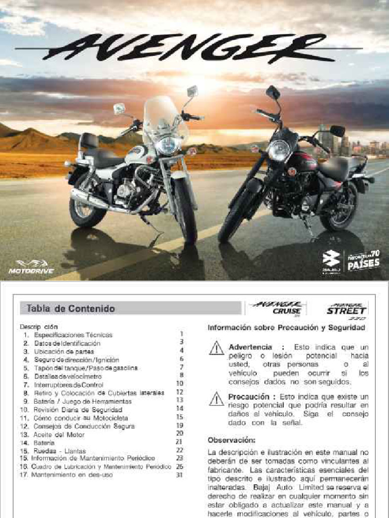 Manual Avenger 220 Cruise 1 | PDF