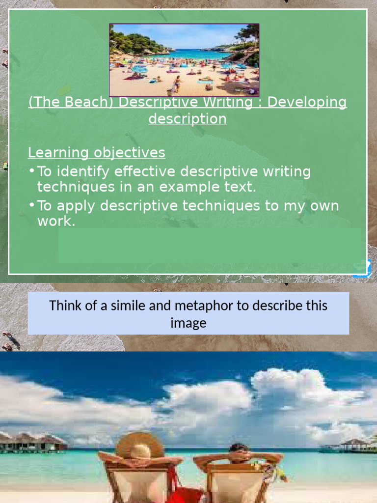 Descriptive Writing (Beach) - Developing Description Powerpoint | PDF