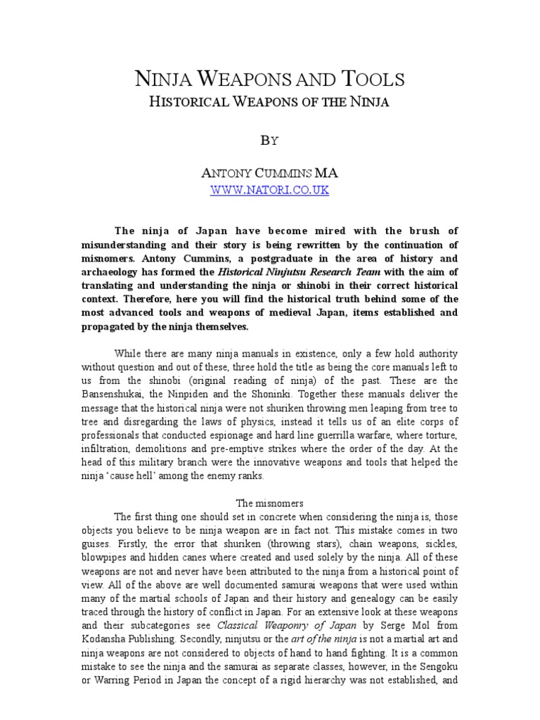 Ninja Weapons and Tools | PDF | Ninja | Gunpowder