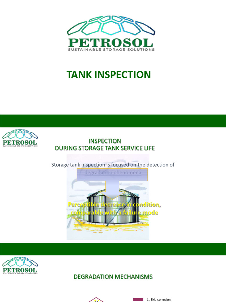 Storage Tanks Inspection For Refineries Terminals | PDF ...