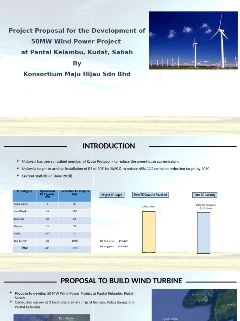 50MW Wind Power Project Proposal in Sabah | PDF | Wind Turbine | Wind Power