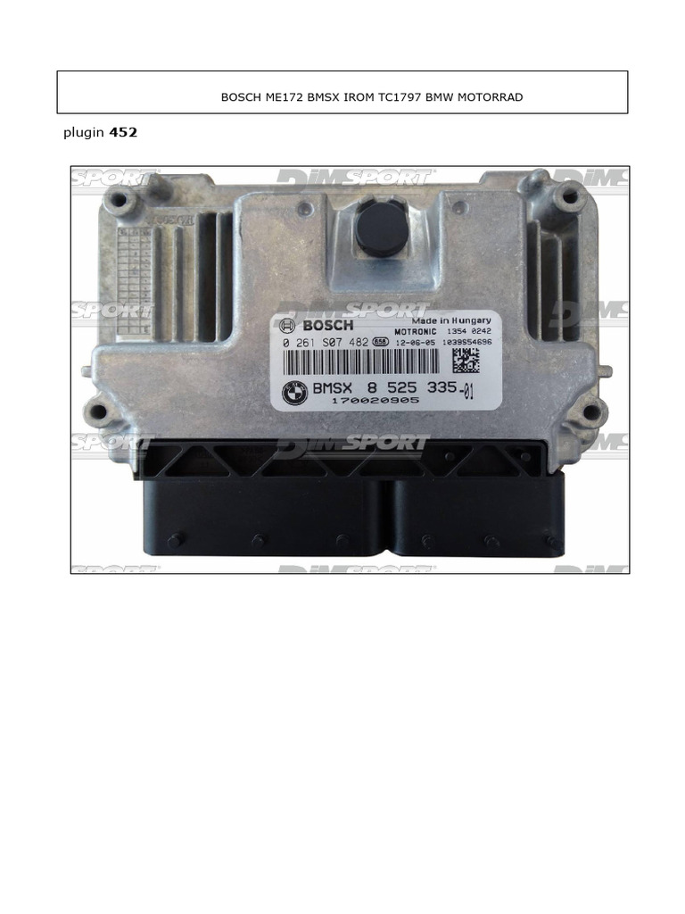 Bosch Me17.2 BMSX Irom tc1797 BMW Motorrad | PDF