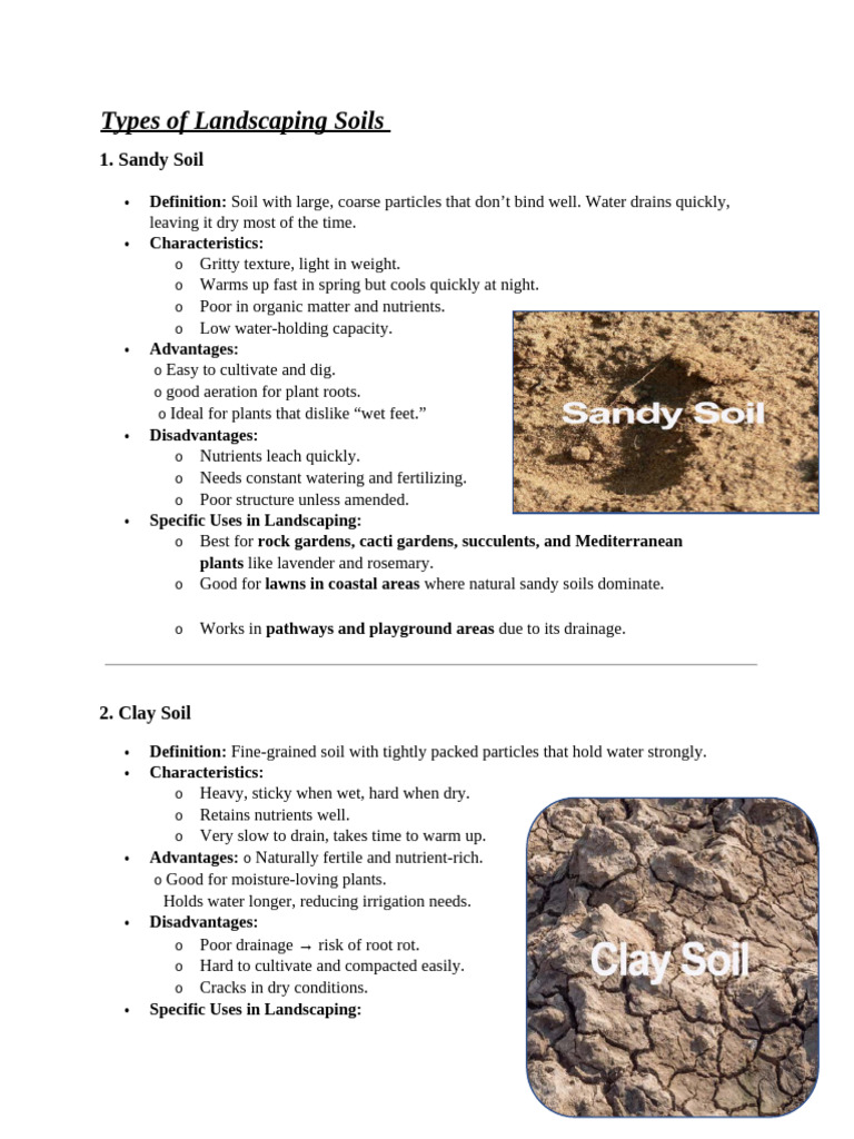 Types of Landscaping Soils | PDF | Soil | Soil Fertility
