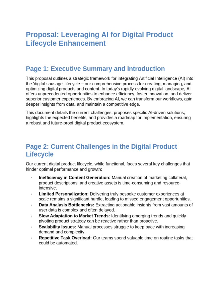 AI in Digital Sausage Proposal | PDF | Artificial Intelligence ...