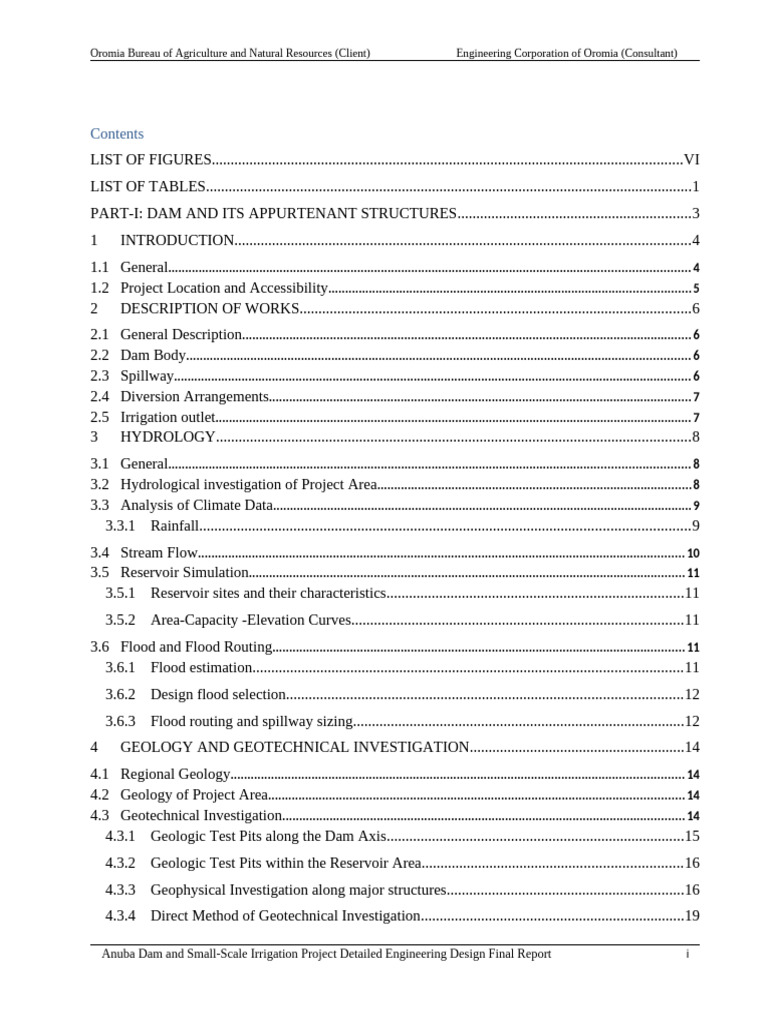 Anuba Final Engineering Design Report(Modified) | PDF | Spillway | Dam
