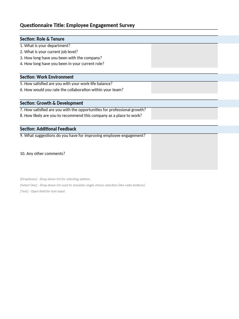 New Questionnaire Template | PDF