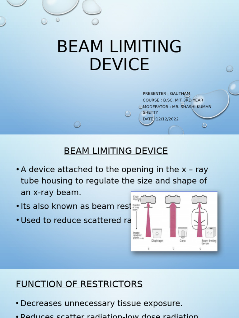 Overview of Beam Limiting Devices | PDF | X Ray | Electromagnetic Radiation