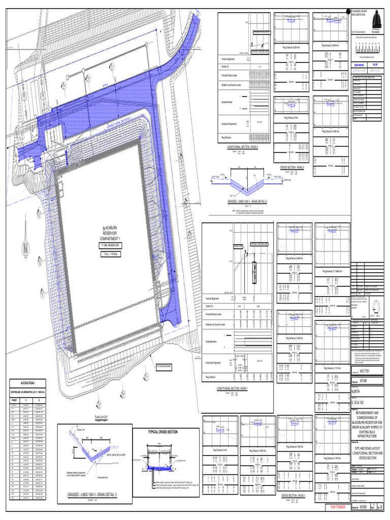 Site and Road Layout, Longitudinal Section and Cross Section - Rev B | PDF