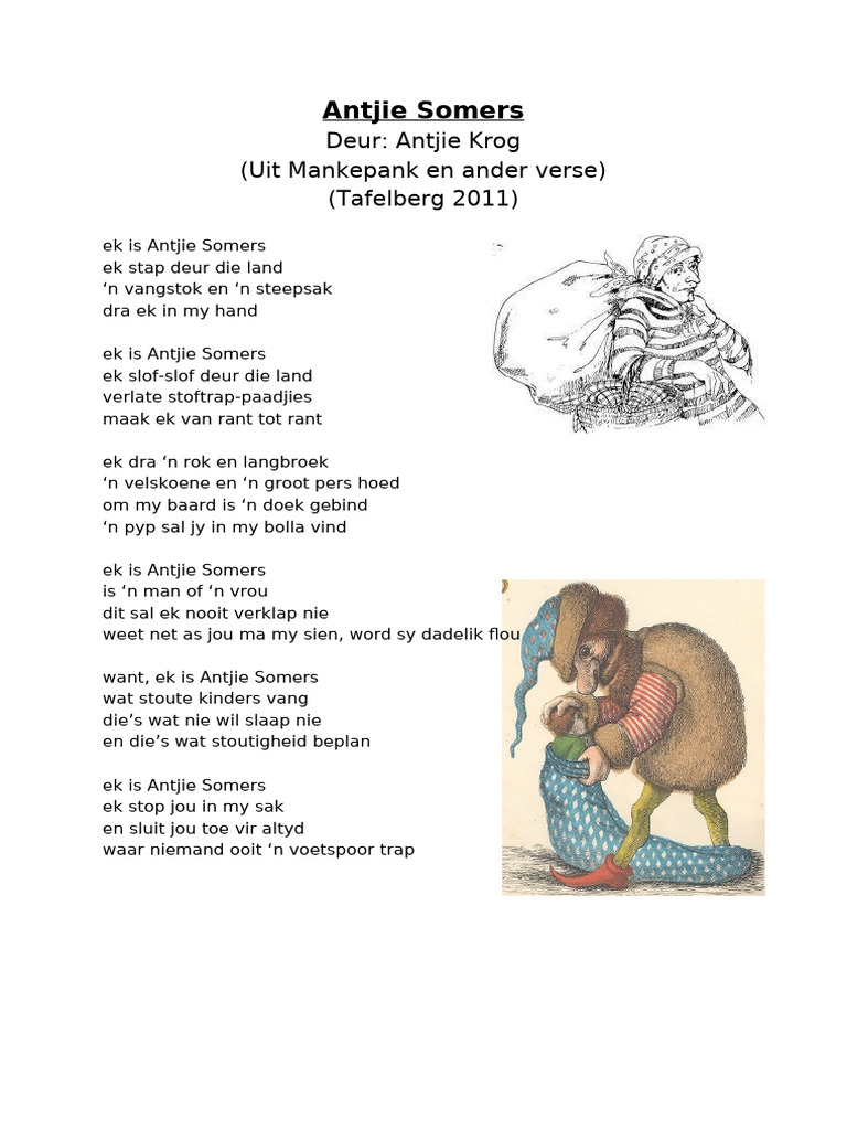 Projek - Antjie Somers (Gedig) | PDF