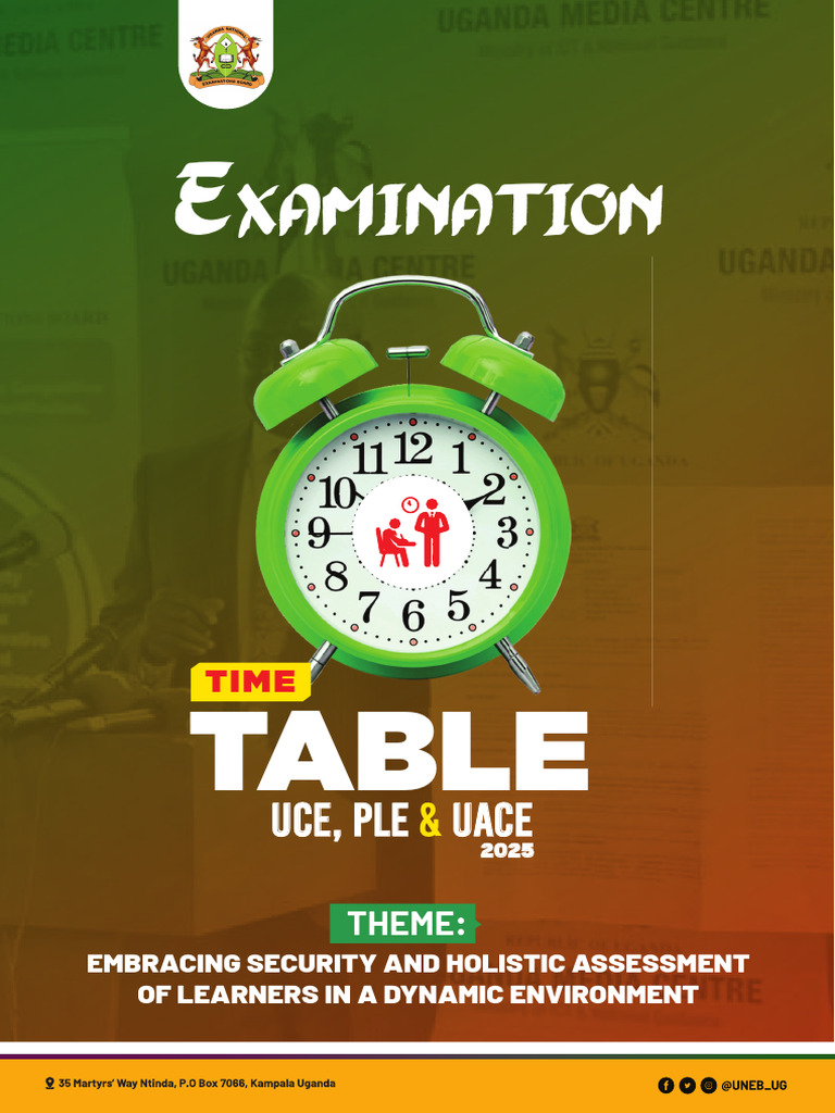 UNEB PLE Timetable 2025 Download | PDF