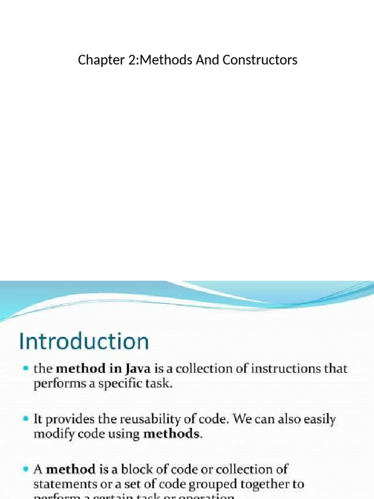 Chapter2 - Method and Constructor | PDF