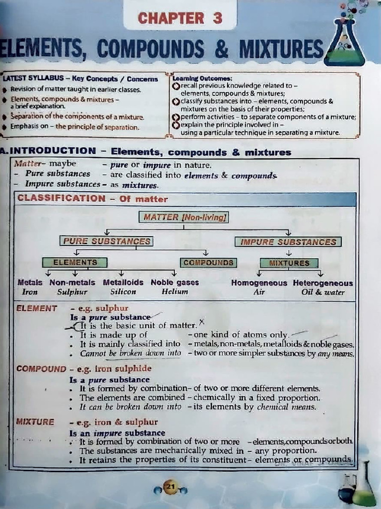 Elements, Compounds & Mixtures Overview | PDF | Mixture | Chemical ...