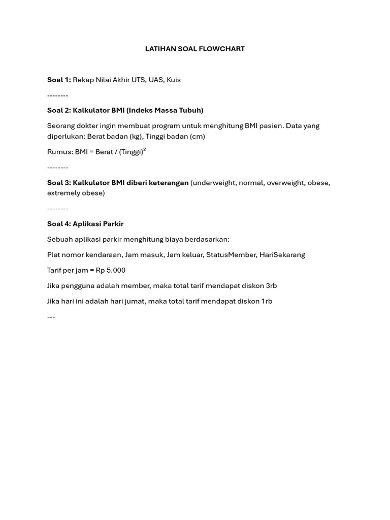 Latihan Soal Flowchart-1 | PDF