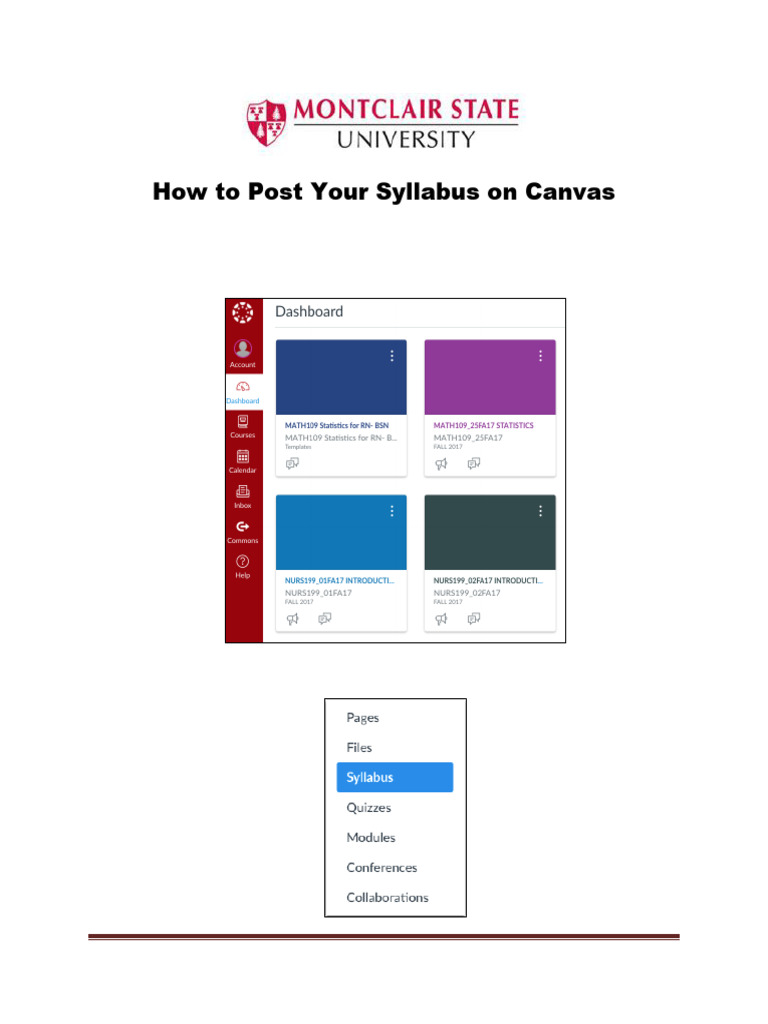 How To Post Your Syllabus On Canvas | PDF