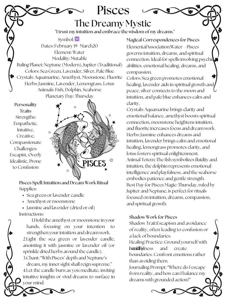 Pisces Traits and Intuitive Rituals | PDF | Pisces (Astrology ...