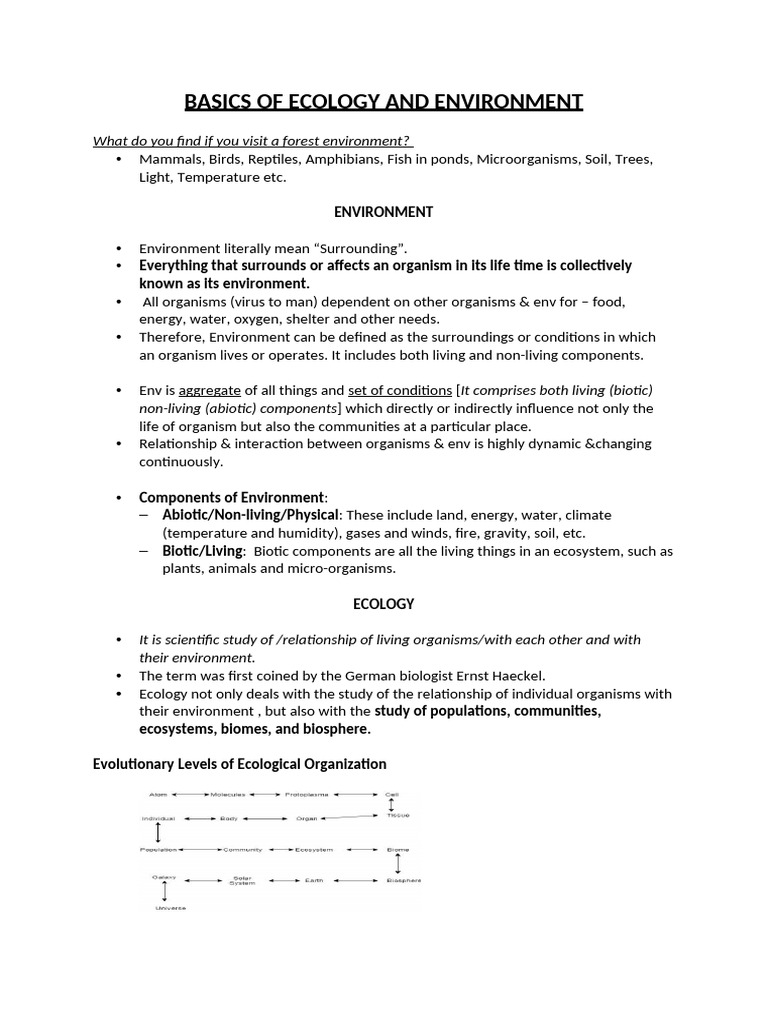 Basics of Ecology and Environment | PDF | Ecosystem | Ecology