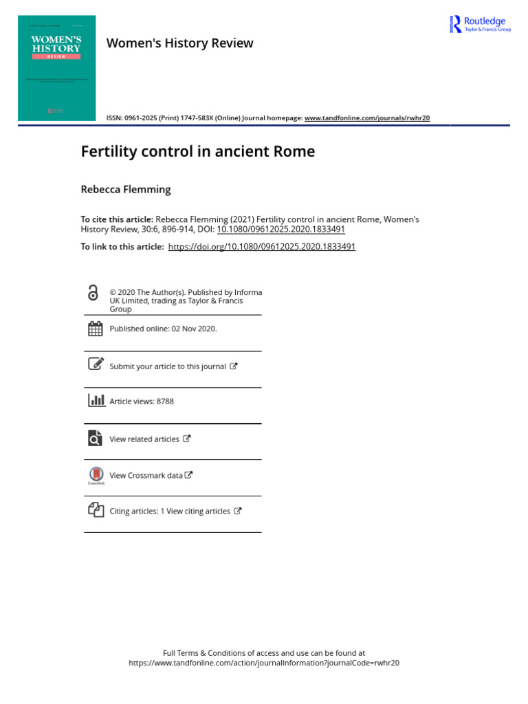 Fertility Control in Ancient Rome | PDF | Adoption | Midwifery