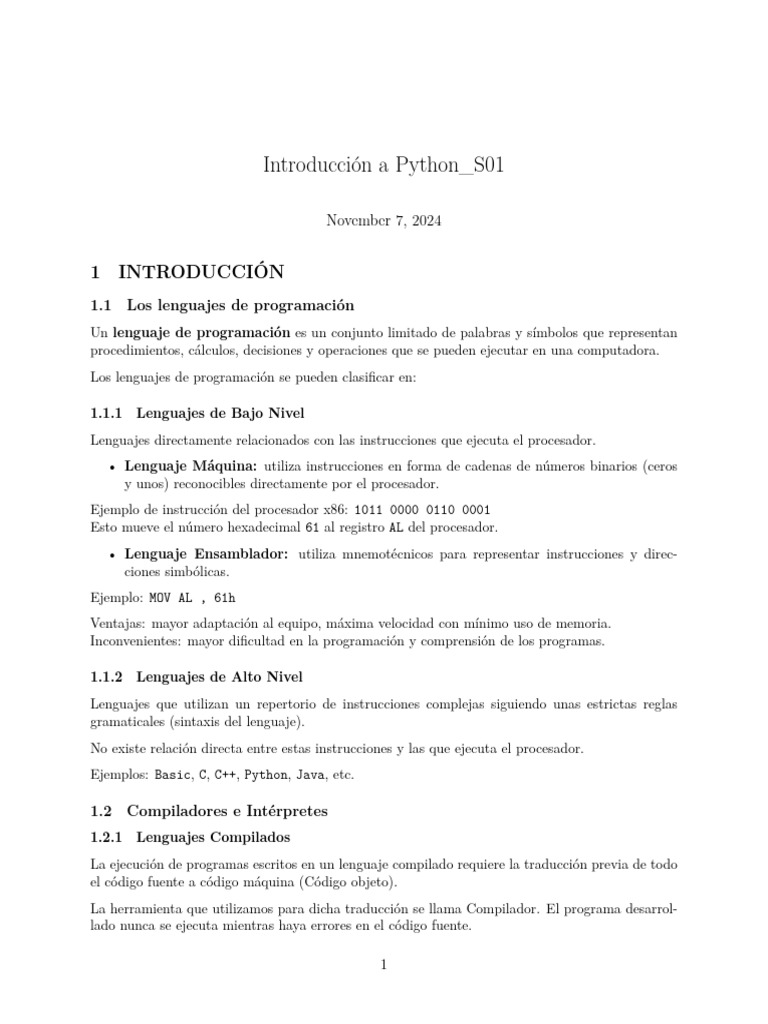 Introducción A Python - S01 | PDF | Lenguaje de programación | Python ...