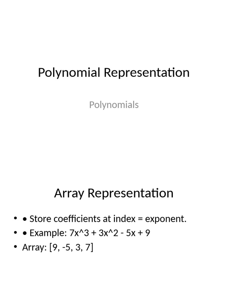 Polynomial Representation | PDF