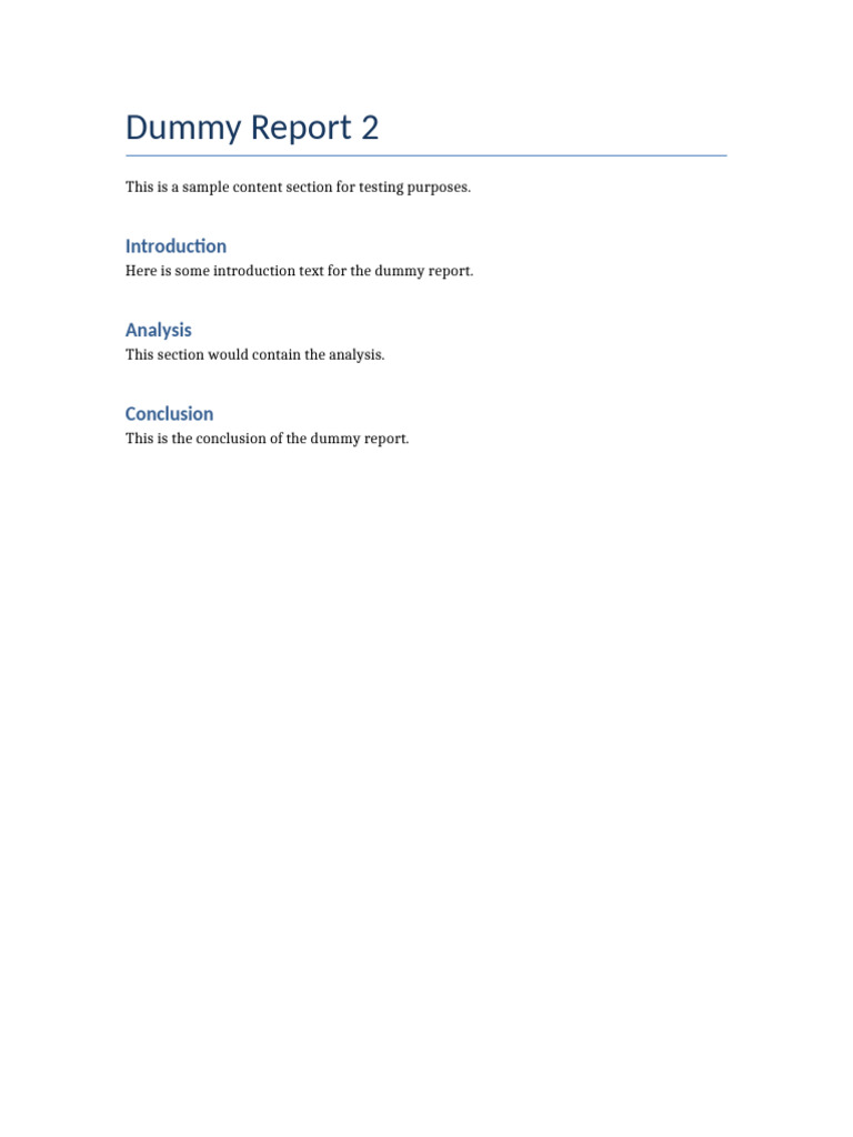 Dummy Report 2 | PDF