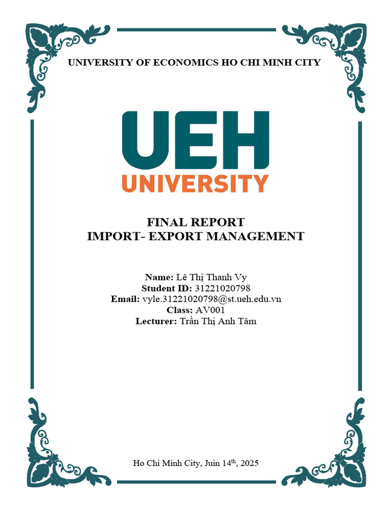 VY 31221020798 - L TH THANH Ti U Lu N 741456 1634802252 | PDF | Coffee | Cargo