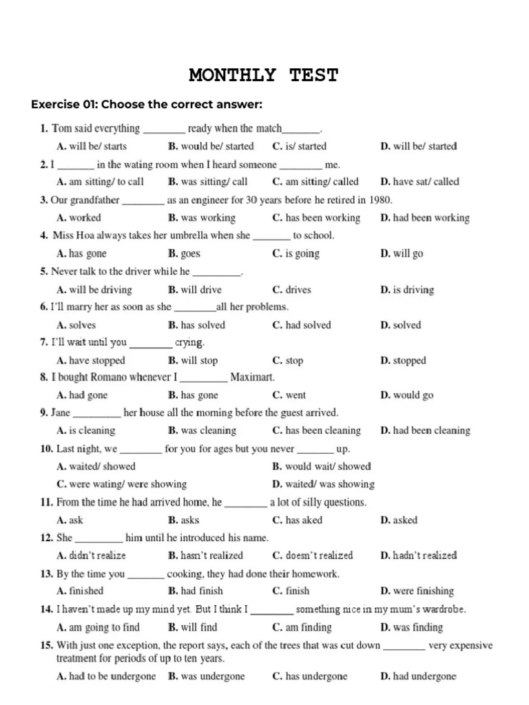 (08-09) Monthly Test | PDF