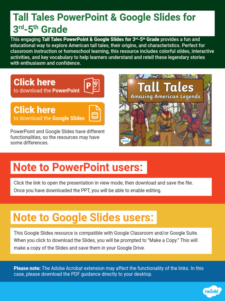 Tall Tales Powerpoint and Google Slides For 3 5th Grade Us e 1748618400 ...