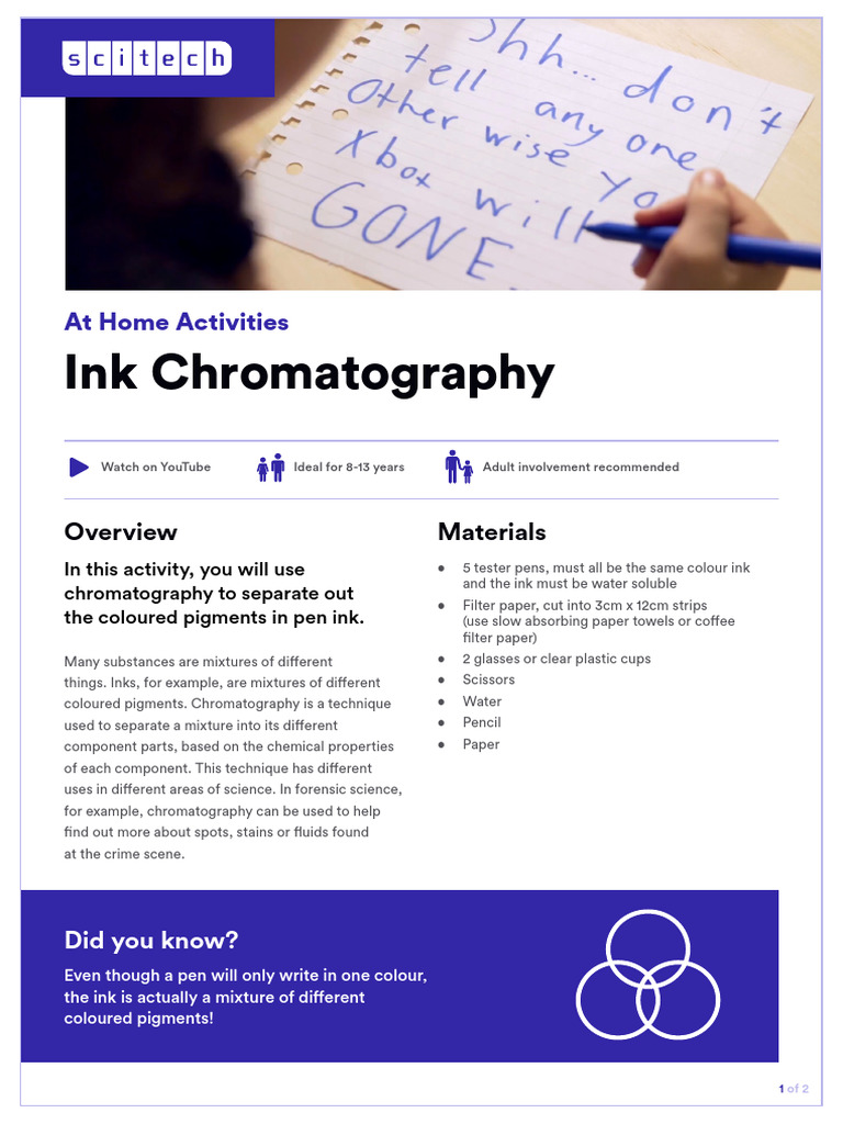 At Home Experiments Ink Chromatography | PDF | Chromatography | Phase ...