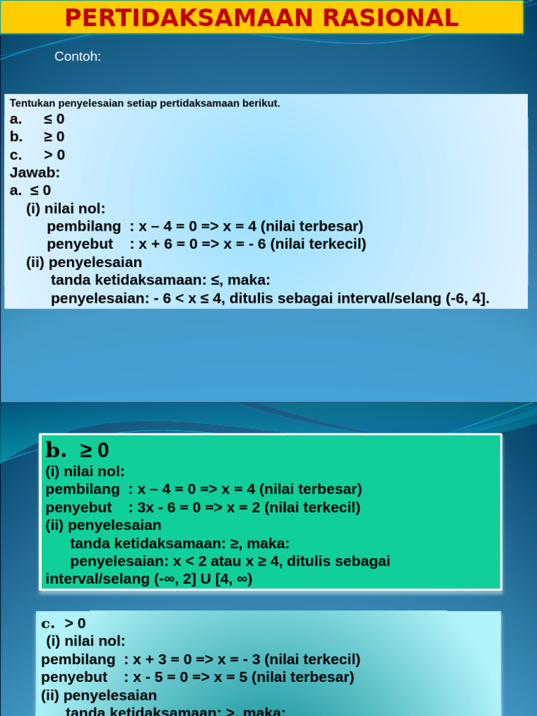 Pertidaksamaan Rasional | PDF