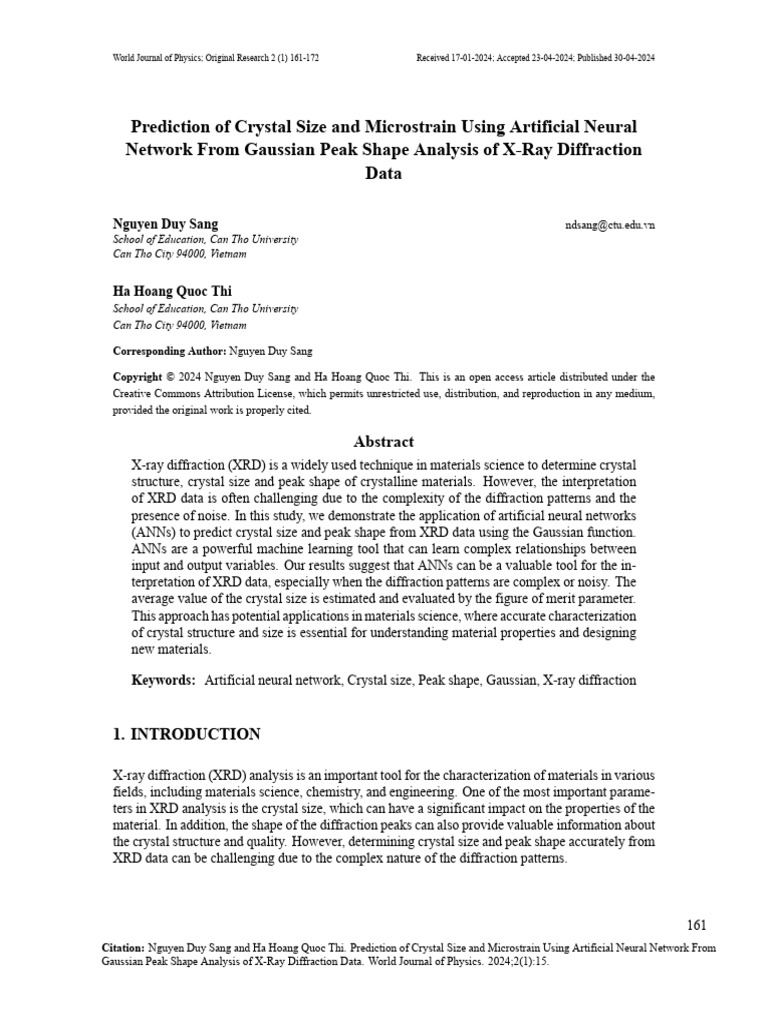 3158prediction of Crystal Size and Microstrain Using Artificial Neural ...